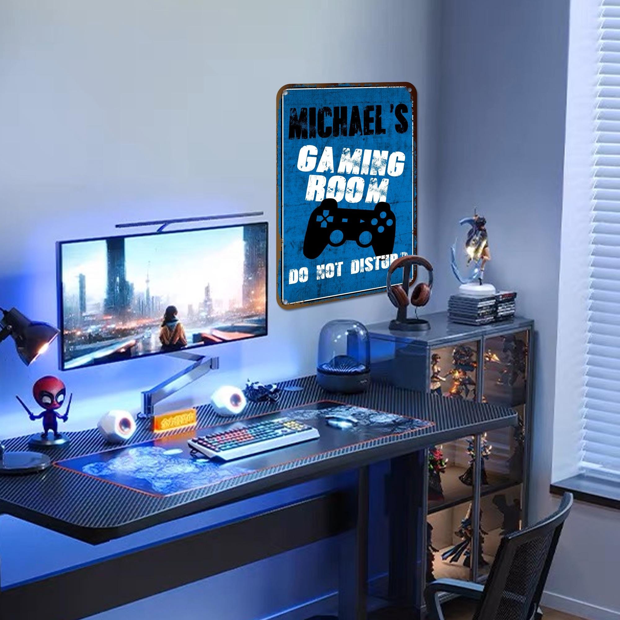 Personalized Game Room Sign, Do Not Disturb Gamer at Work Sign, Man ...