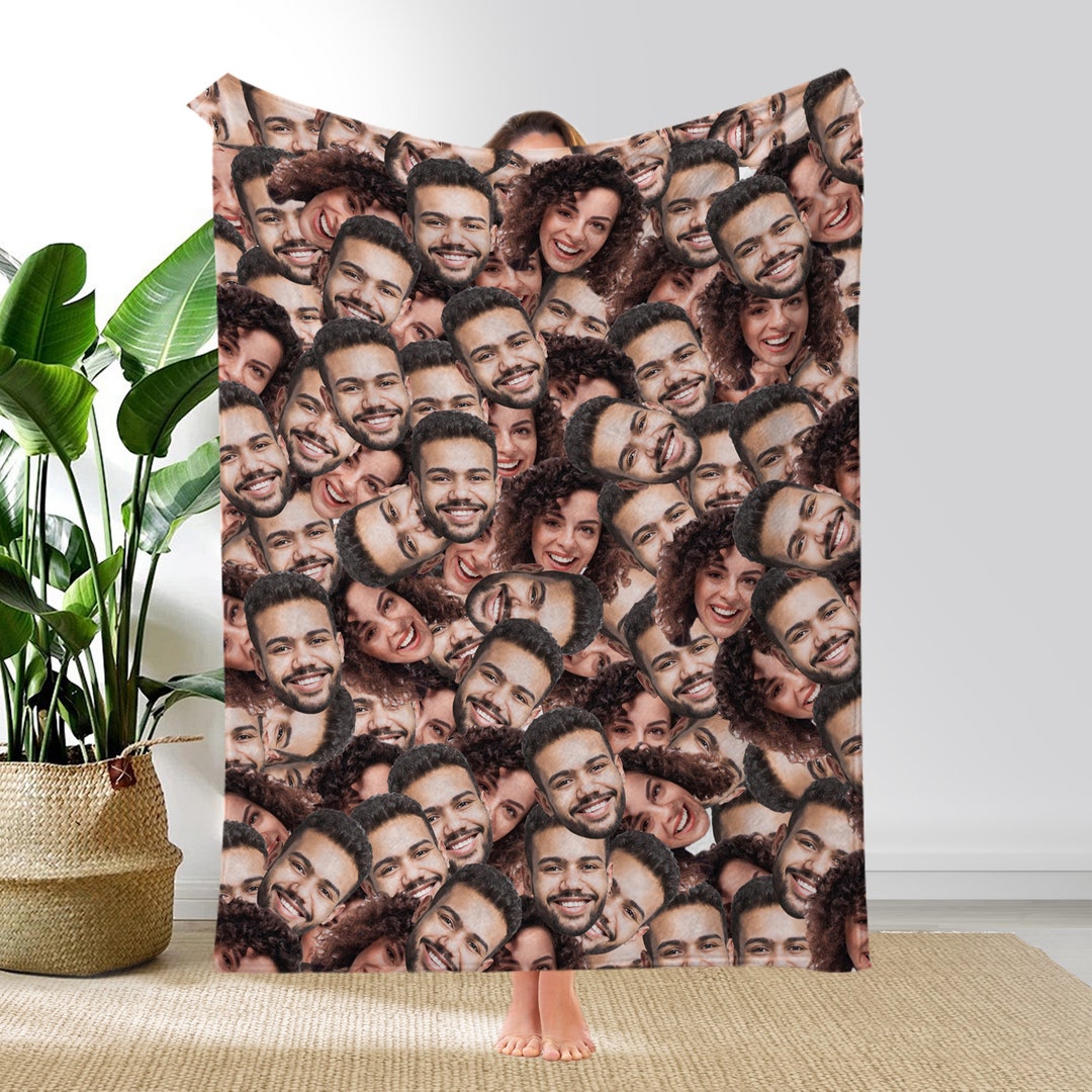 Custom Face Blanket, Personalized Photo Face Blanket, Funny Custom Face ...