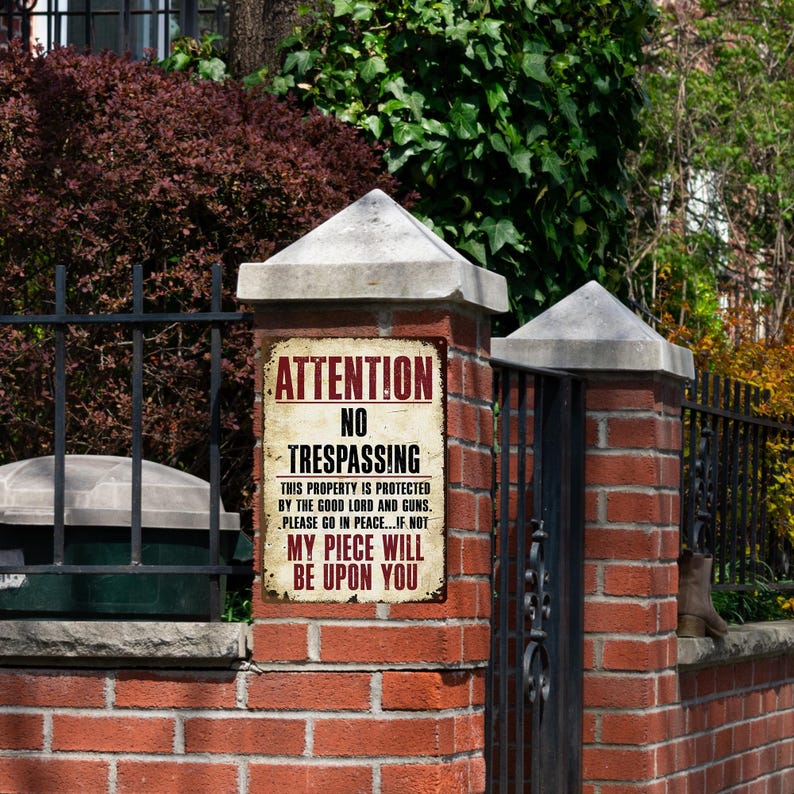 No Trespassing Sign, Metal Custom Sign,front Door Sign,custom Metal ...