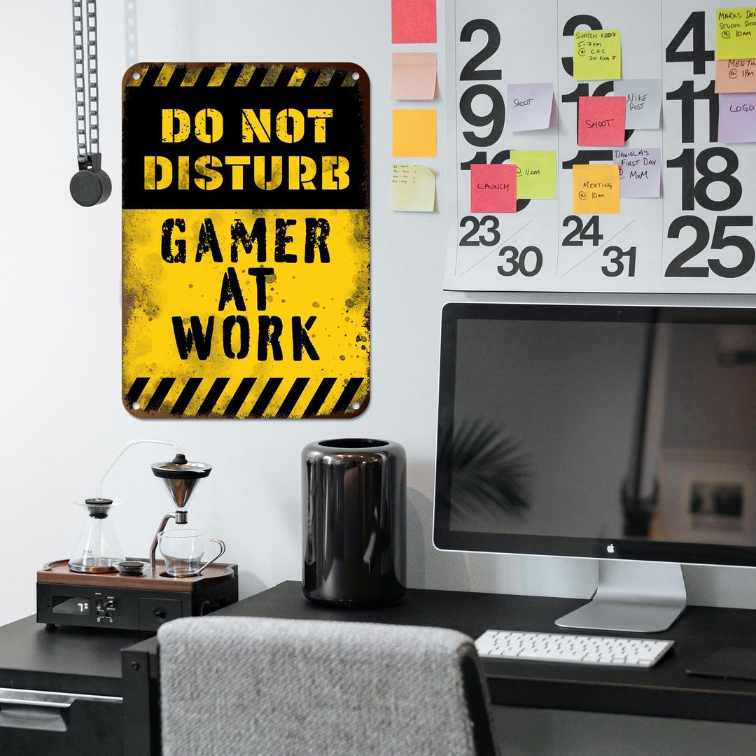 Do Not Disturb Gamer at Work Sign, Man Cave Gamer Sign, Man Cave Wall ...
