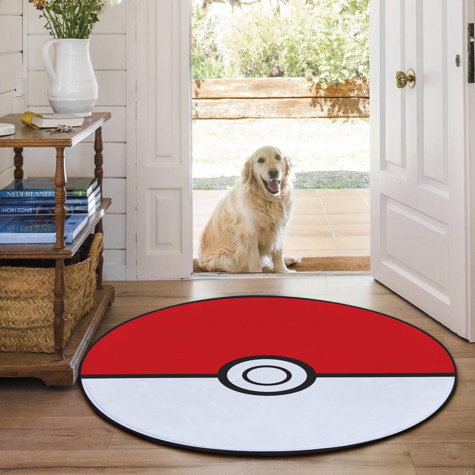 Pokeball Rug, Poke Ball Round Rug, Anime Pokeball Decor, Pokeball ...