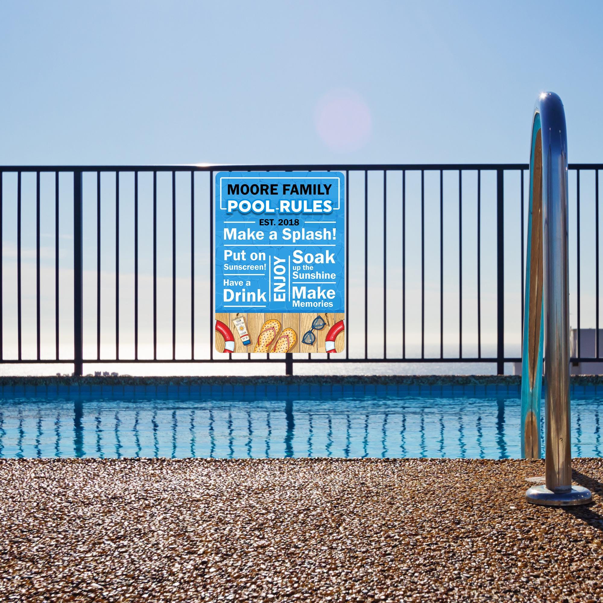 Personalized Pool Rules Sign,funny Swimming Decor, Pool Bar Outdoor ...