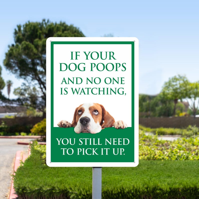 Please Clean up After Your Pet Metal Sign,dog Poop Sign, Pet Yard Sign ...