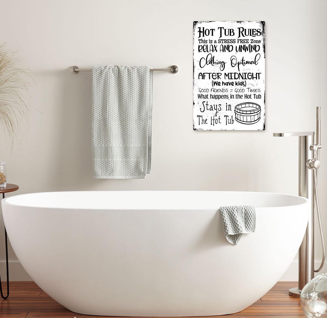 Hot Tub Sign Metal,hot Tub Rules Sign,hot Tub Rules Metal Sign Hot Tub ...