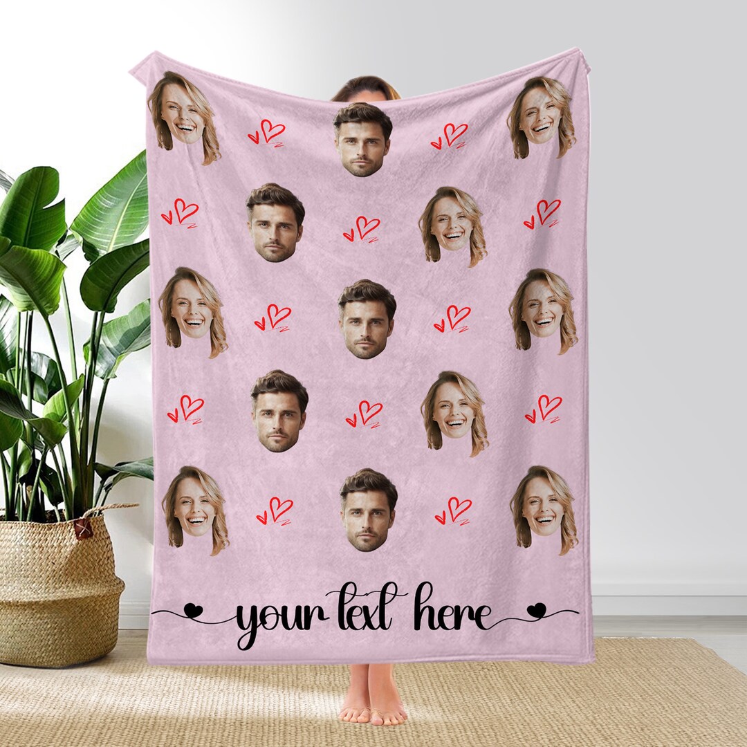 Custom Face Blanket, Custom Blanket With Name, Memorial Blanket for ...