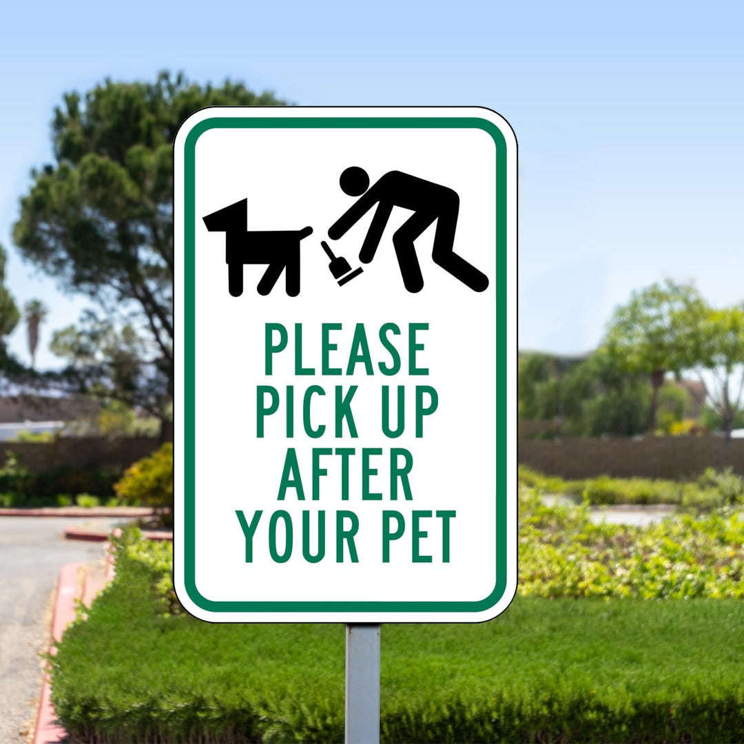 Please Pick up After Your Pet Metal Sign, Dog Poop Sign, Pet Yard Sign ...