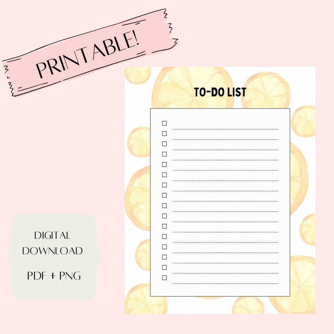 Oranges to Do List, to Do List, To-do List, Cute to Do List - Etsy