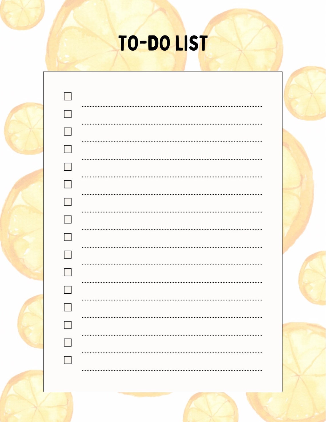 Oranges to Do List, to Do List, To-do List, Cute to Do List - Etsy