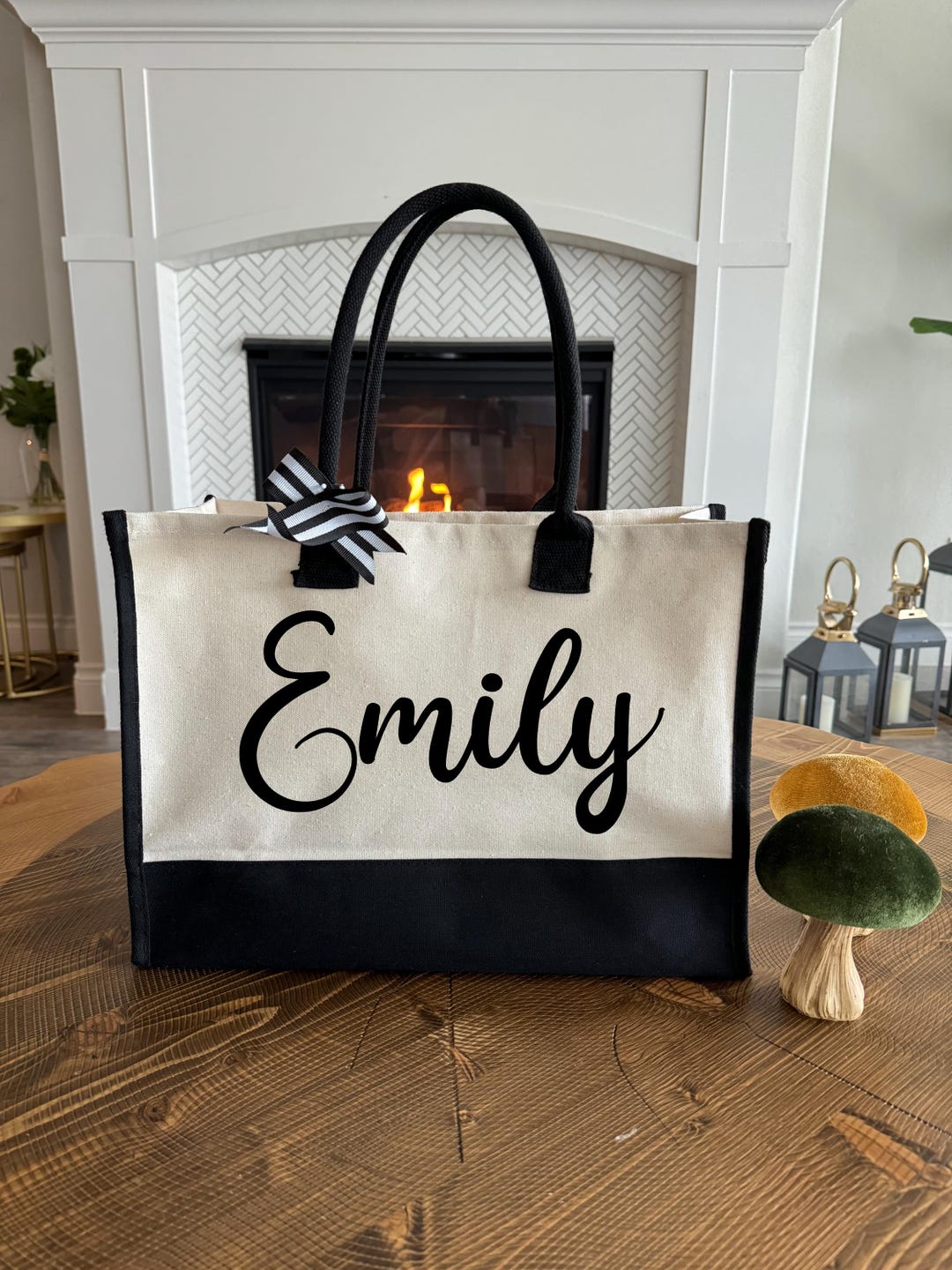 Custom Name Tote Bag, Bridesmaid Tote Bag, Personalized Name Bag ...