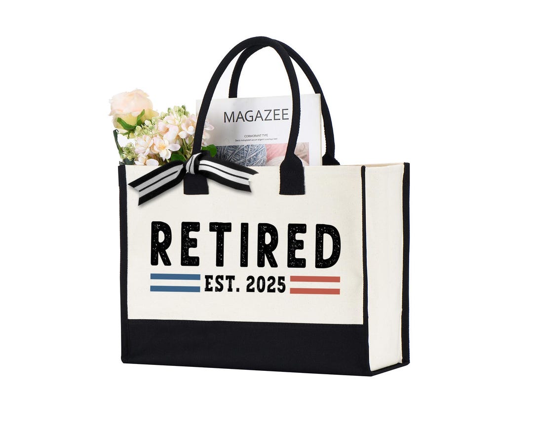 Retired Est 2025 Tote Bag,custom Retirement Tote Bag,retirement Gift ...