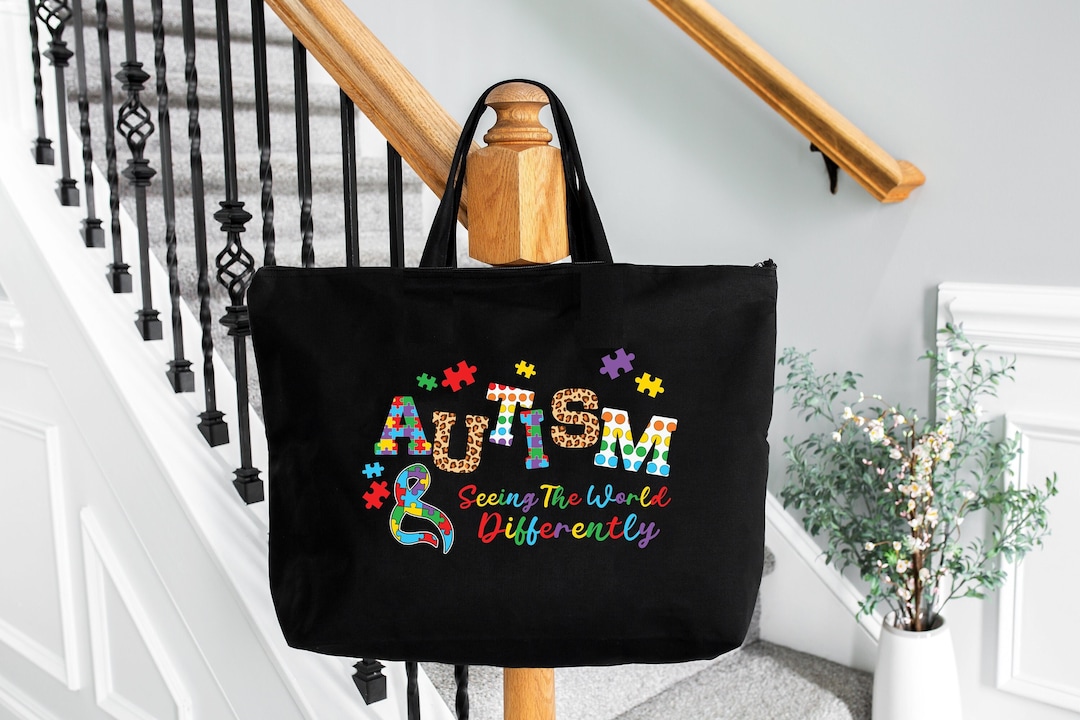 Autism Tote Bag for Teacher, Awareness Month Autism, Reusable Grocery ...