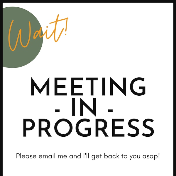 Meeting in Progress Sign - Etsy UK