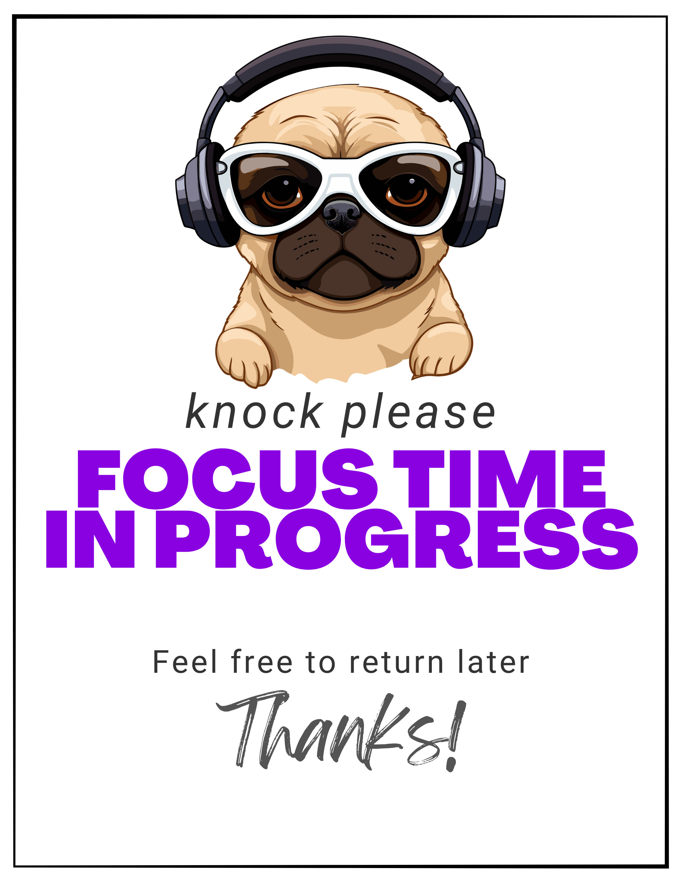 Meeting in Progress / Focus Time in Progress Printable - Etsy