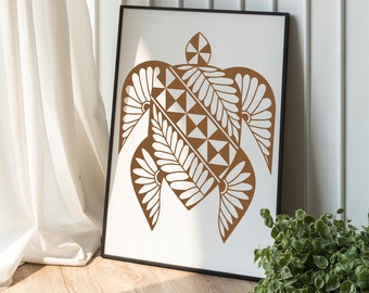Tongan Turtle Digital Artwork square - Etsy