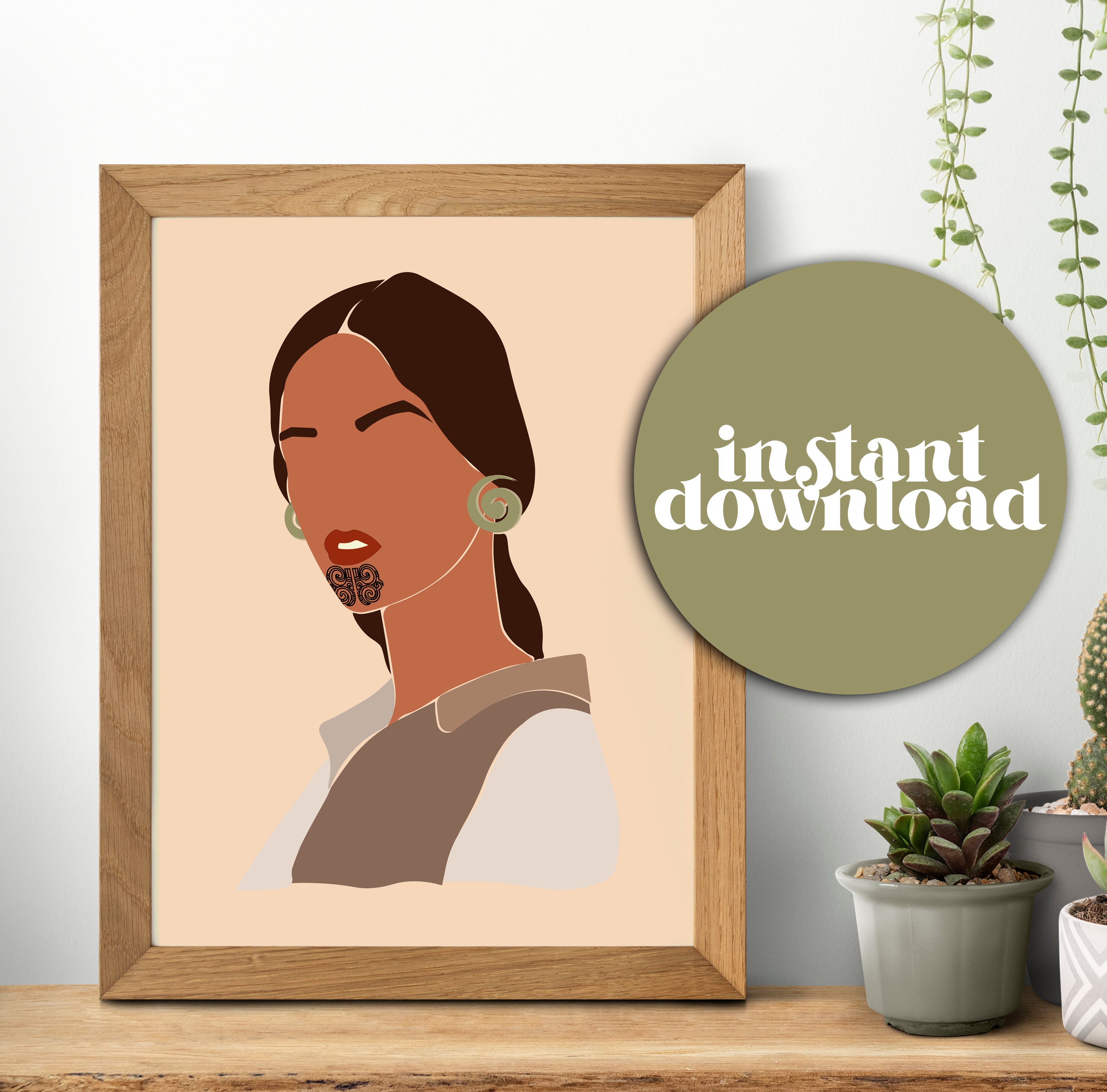Maori Girl moko Art Series 1 - Etsy