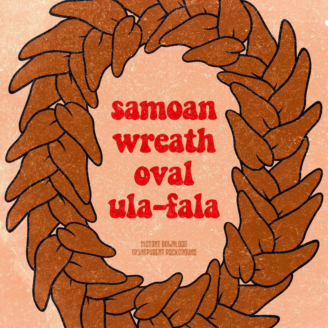 Samoan "ula Fala" Digital Wreath Large Oval Design - Etsy