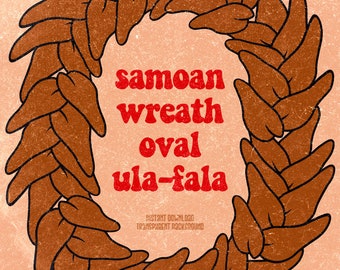 Samoan ula Fala Digital Wreath Oval Design (Instant Download) - Etsy