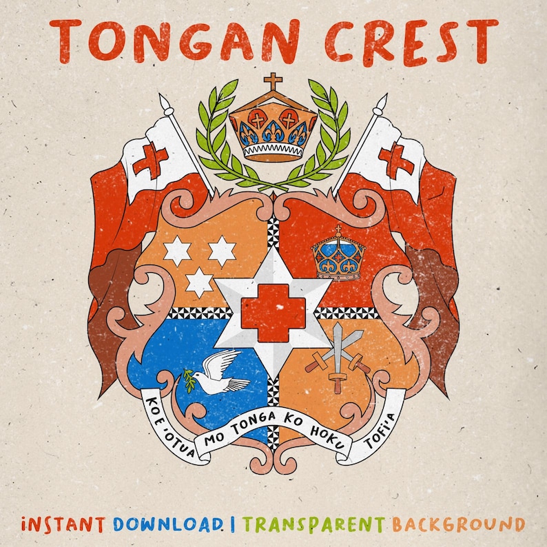 Tongan Crest (coat of Arms) Digital Design - Etsy