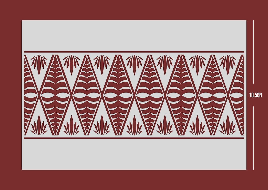 Tongan Decorative Borders Stencil for Walls Art and - Etsy
