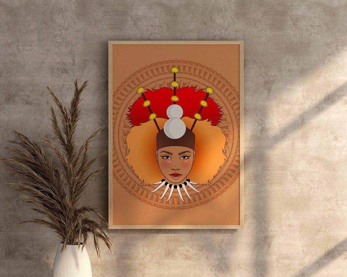 Samoan Taupou Illustration | Digital Download - Etsy