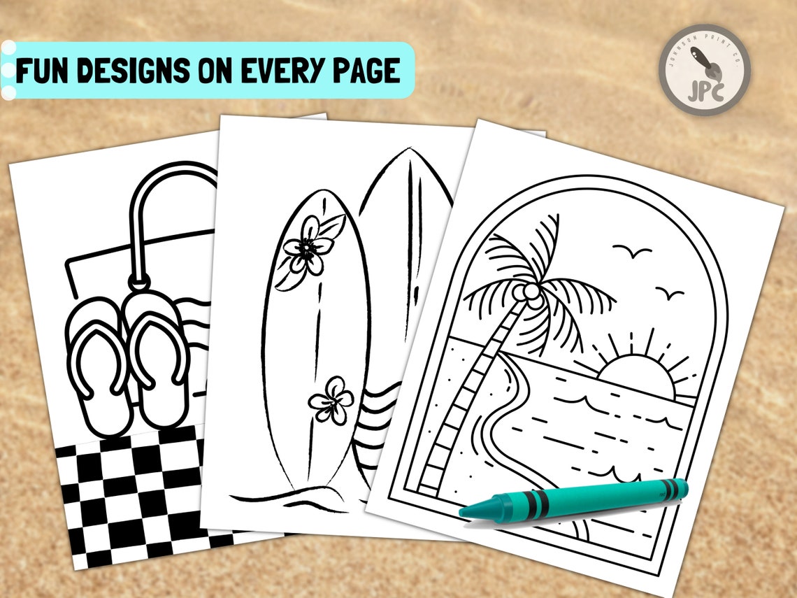 Beach Coloring Book | Printable Fun Summer Coloring Pages for Kids ...