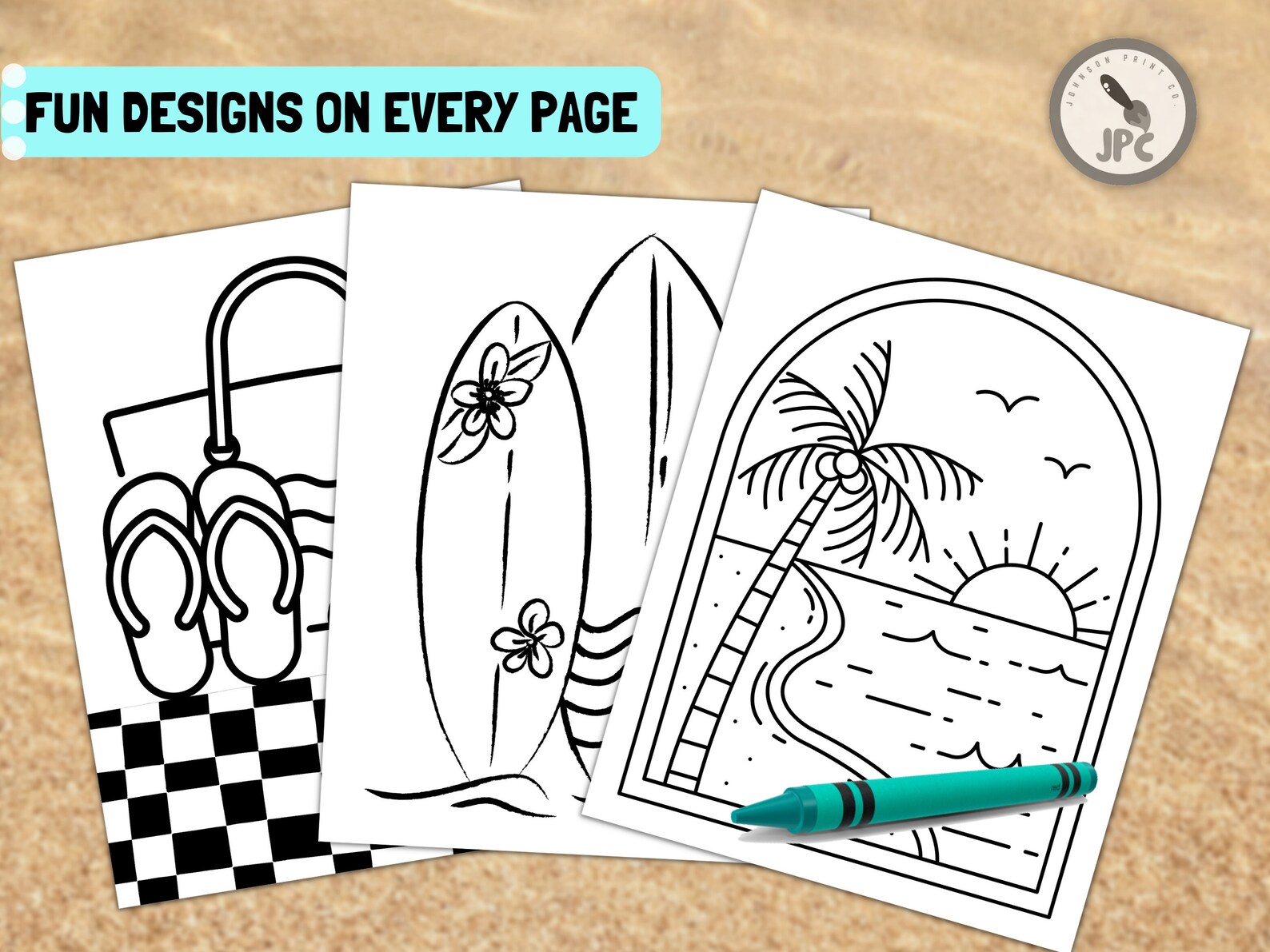 Beach Coloring Book | Printable Fun Summer Coloring Pages for Kids ...
