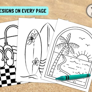 Beach Coloring Book | Printable Fun Summer Coloring Pages for Kids ...