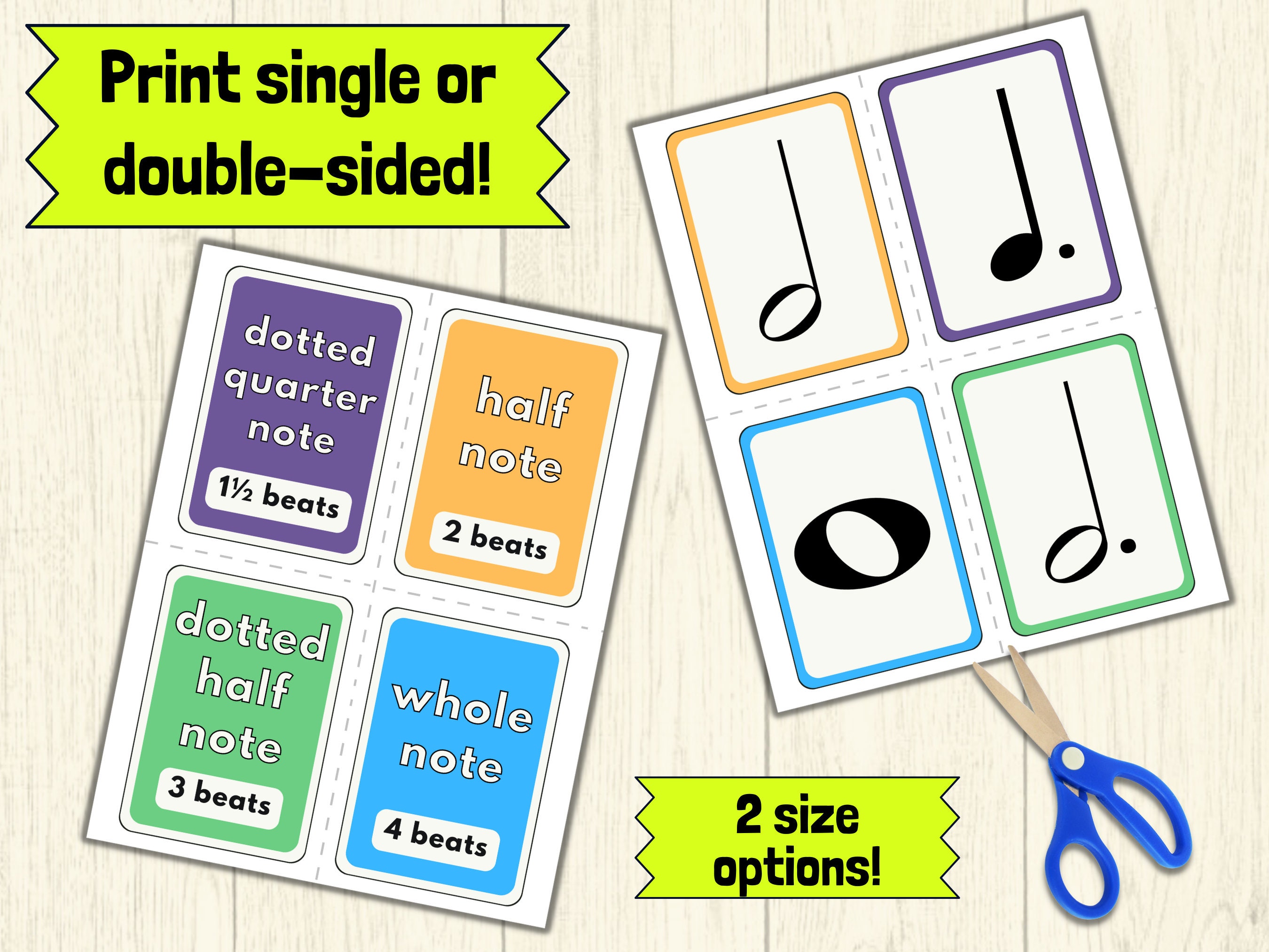 Music Note & Rest Value Flashcards | American and British Note Names ...