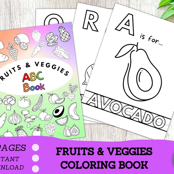 Abc Coloring Book - Etsy