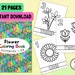 Flower Numbers 1-20 Coloring Book | Coloring Pages | Kindergarten ...
