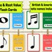 Music Note & Rest Value Flashcards | American and British Note Names ...