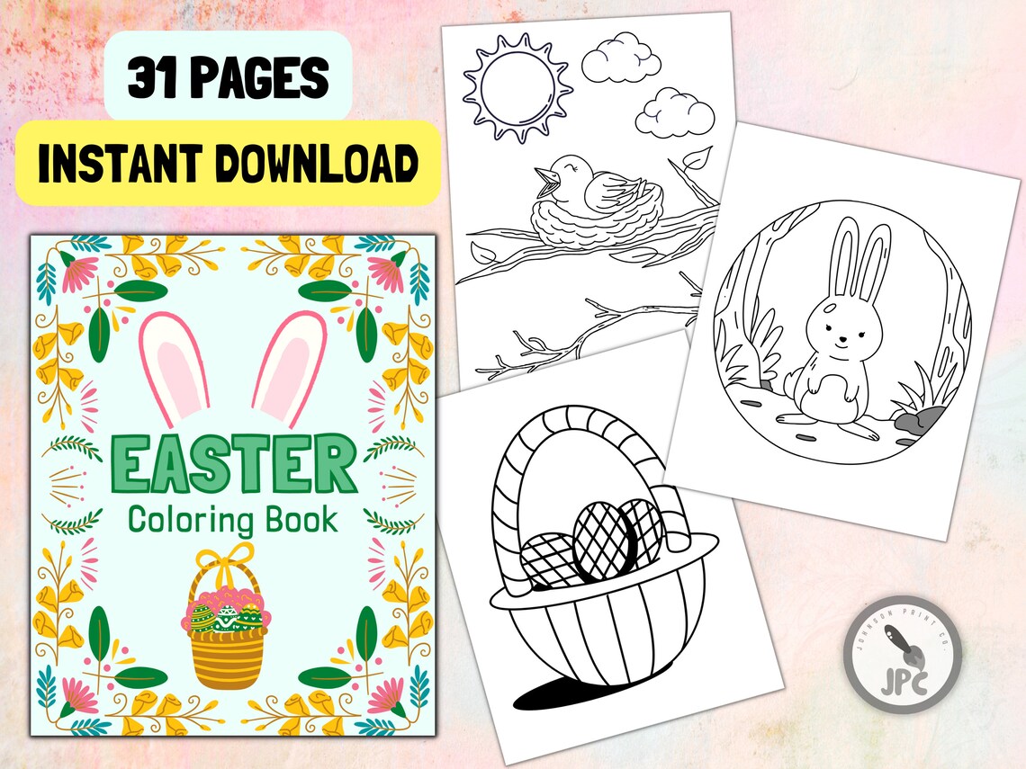 Easter Coloring Book | Printable Cute Spring Coloring Pages for Kids ...