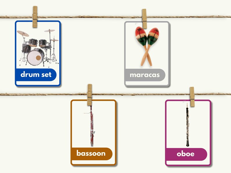 Musical Instruments Flashcards, 36 Music Flash Cards 5x7, Music ...