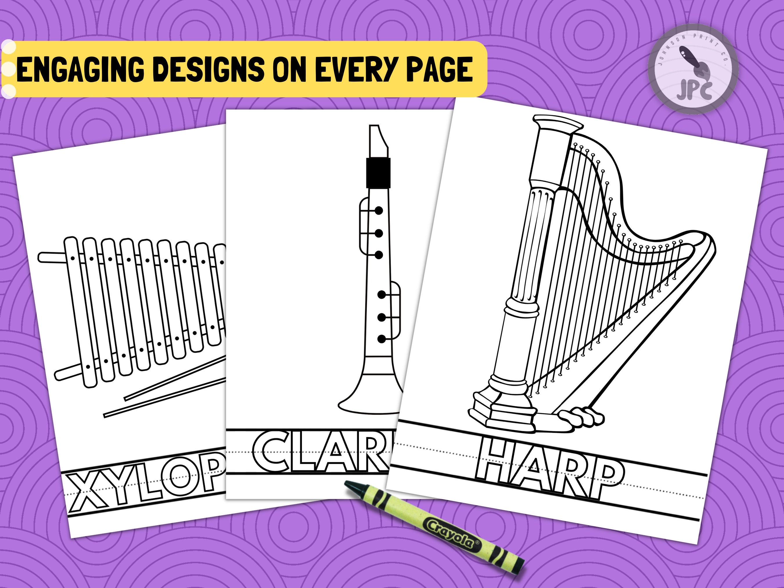 Musical Instruments Coloring Book | Coloring Pages | Music Education ...