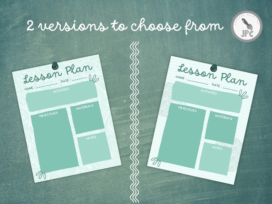 Teacher Lesson Plan Template Printable Planner Letter Sized PDF Modern ...