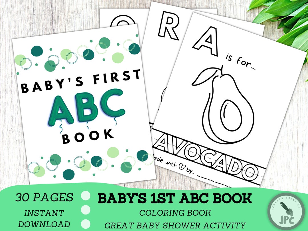 Baby's First ABC Book | Baby Shower Game | Fruits & Vegetables Coloring ...