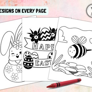 Easter Coloring Book | Printable Cute Spring Coloring Pages for Kids ...