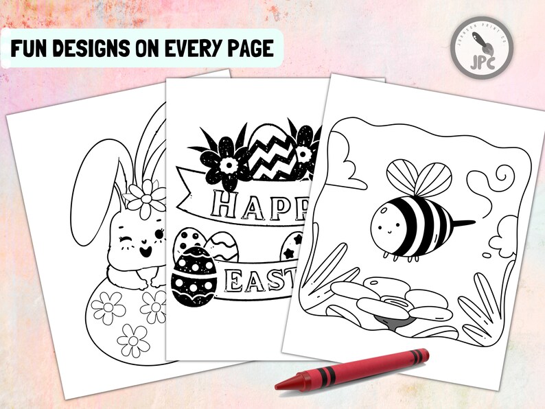 Easter Coloring Book | Printable Cute Spring Coloring Pages for Kids ...