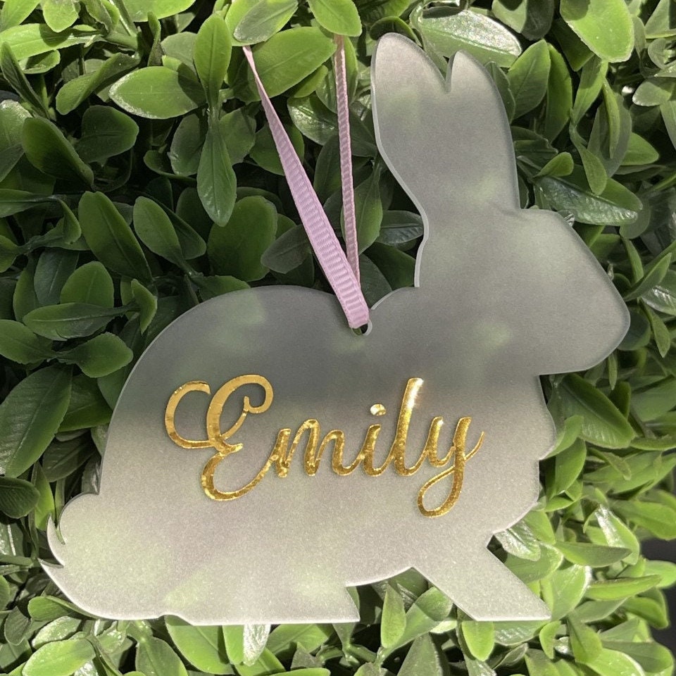 Easter Basket Name Tag, Bunny Name Tag, Minimalist Name Tag, Wooden ...