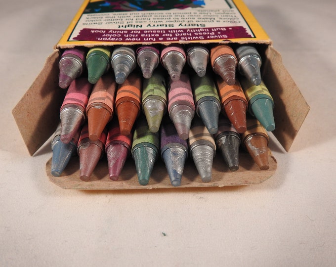 Vintage Silver Swirl Crayons 24 Count 1990 Rare - Etsy
