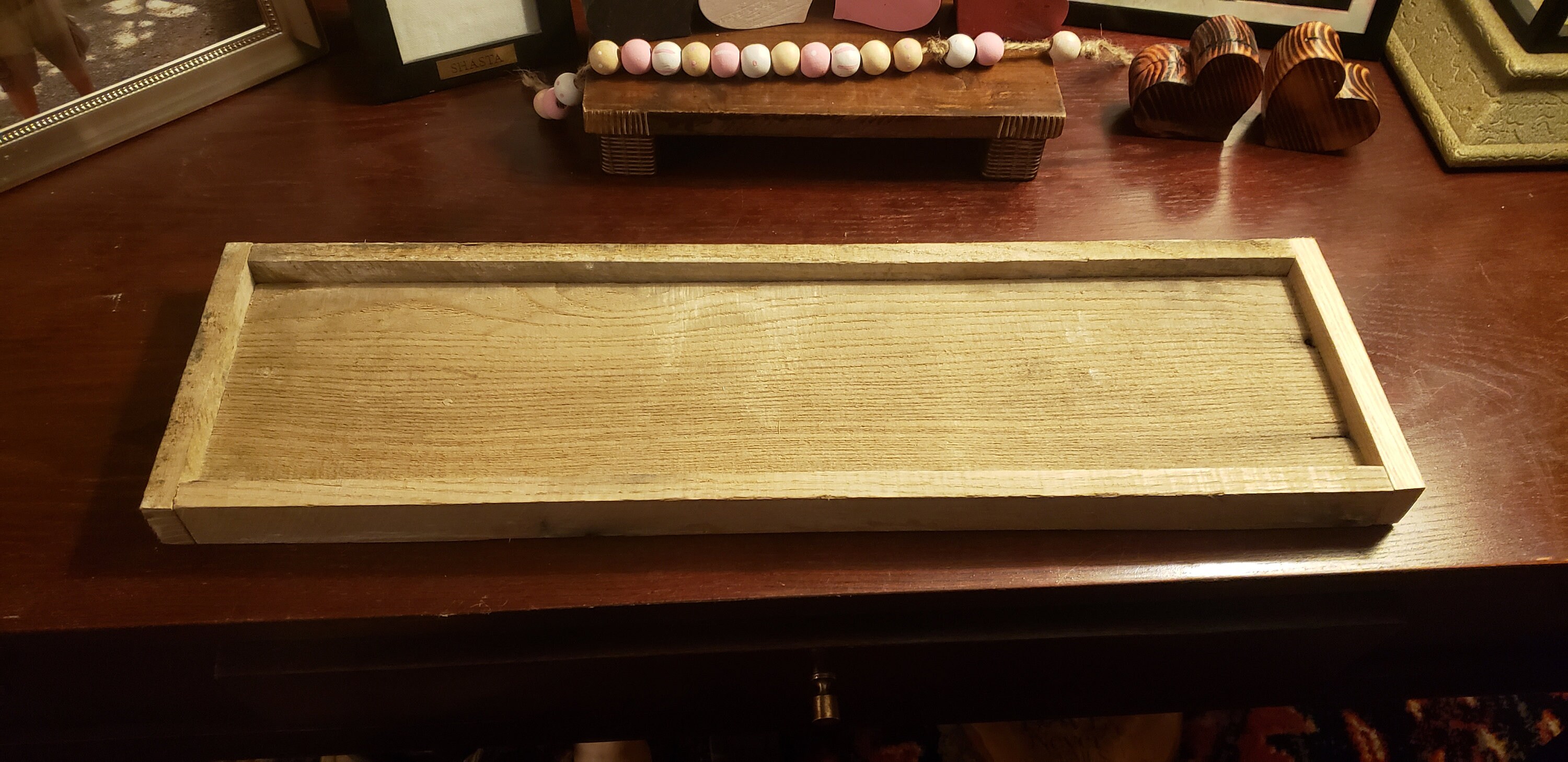 Long Rustic Tray, Solid Oak Tray, Reclaimed Pallet Wood Tray, Hand Made ...