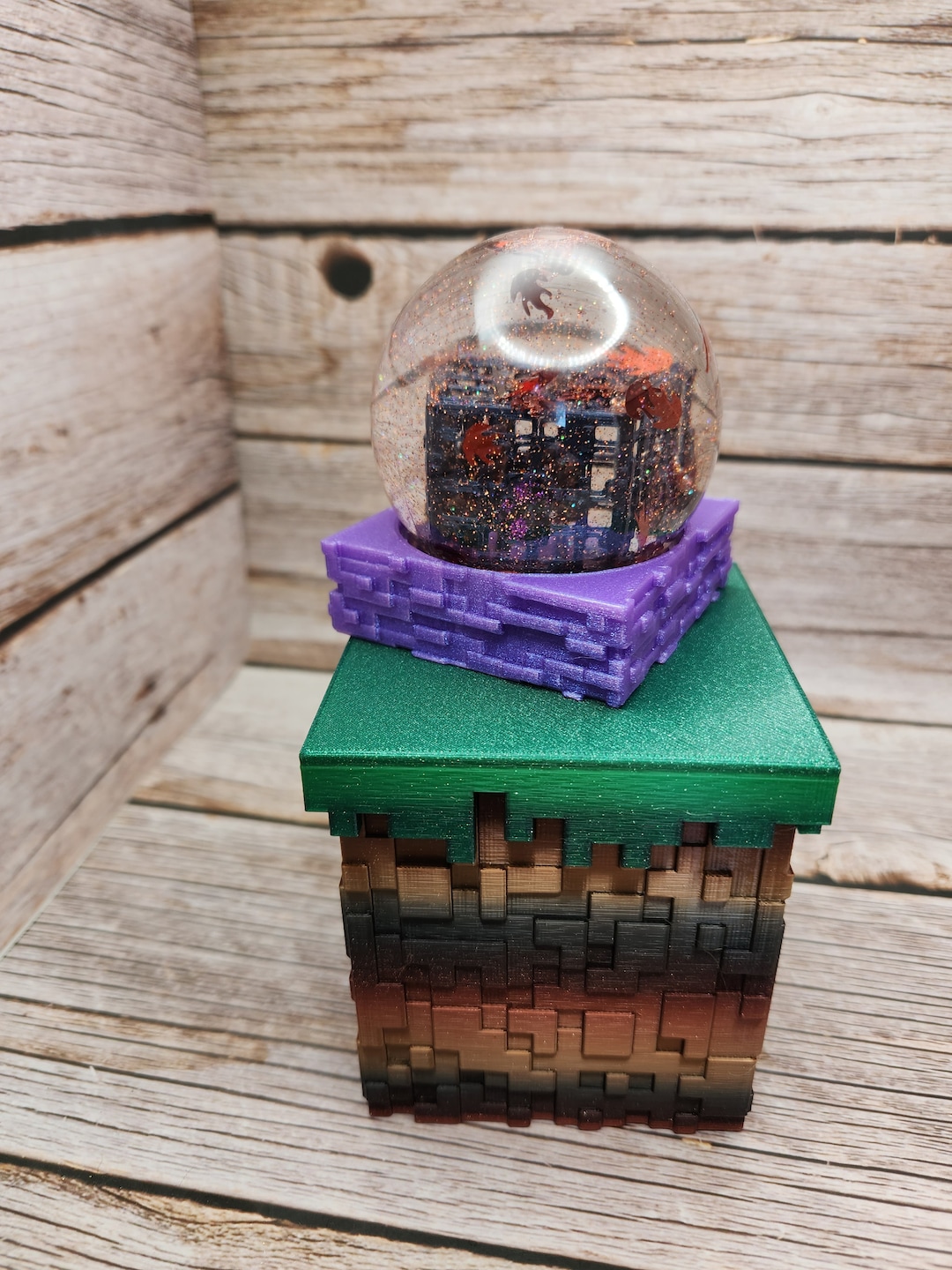 Show Globes Minecraft Inspired Snow Globe Diorama With Grass - Etsy