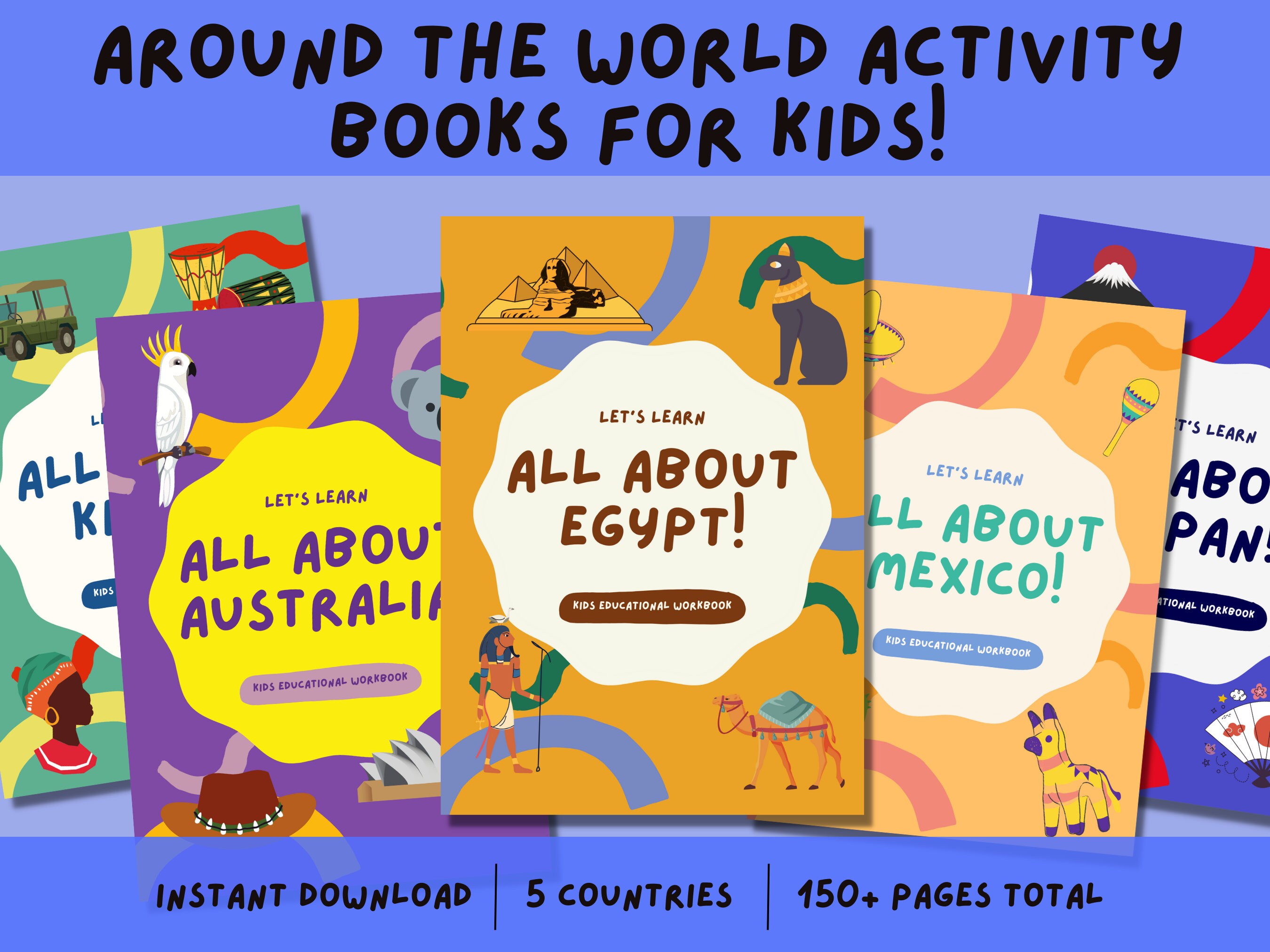 Around the World Activity Books for Kids- VALUE PACK 5 Books in 1 ...