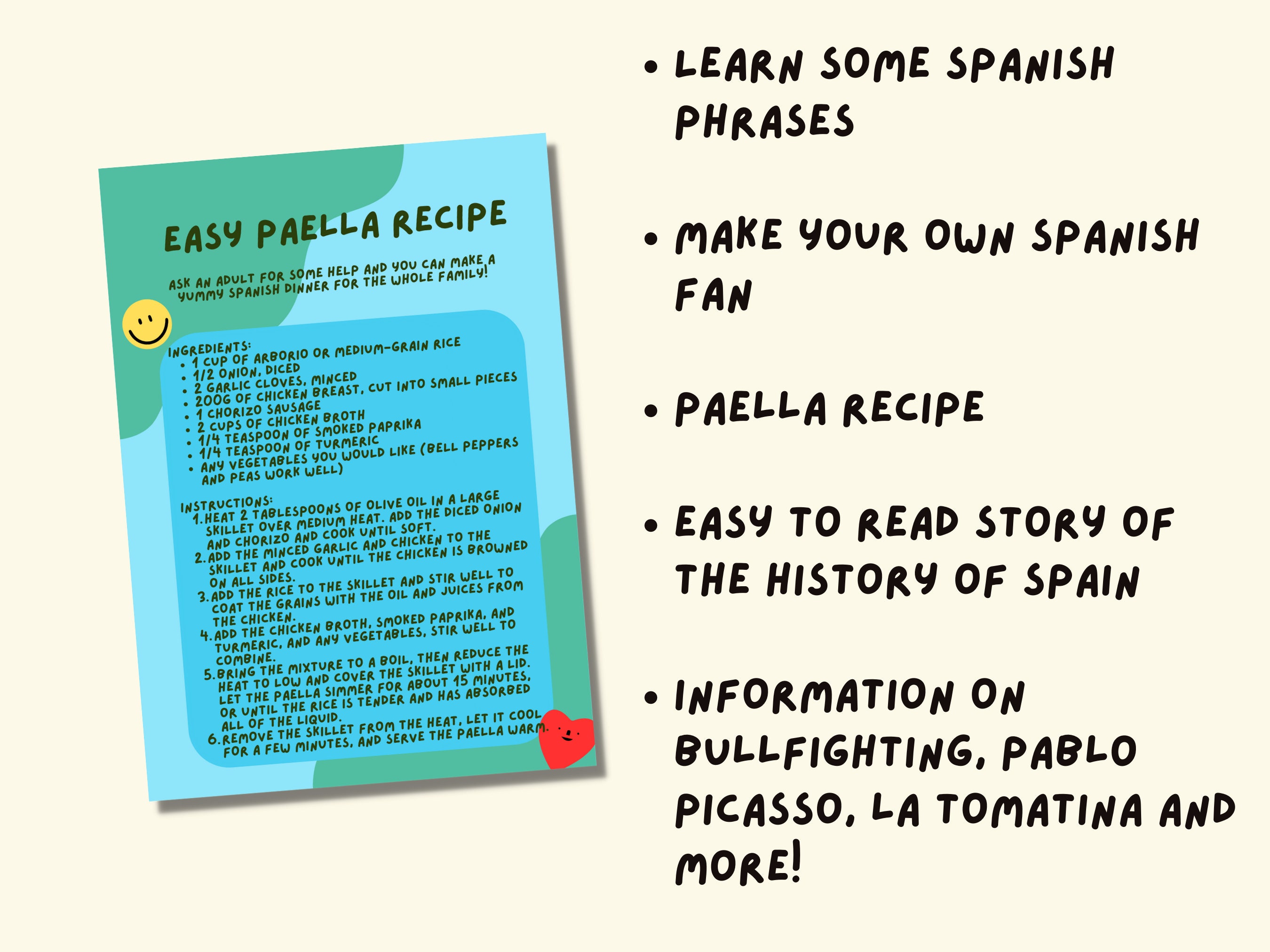 All About Spain- Children's Activity Book- Downloadable Worksheets for ...