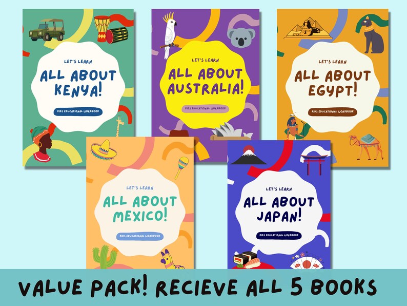 Around the World Activity Books for Kids- VALUE PACK 5 Books in 1 ...