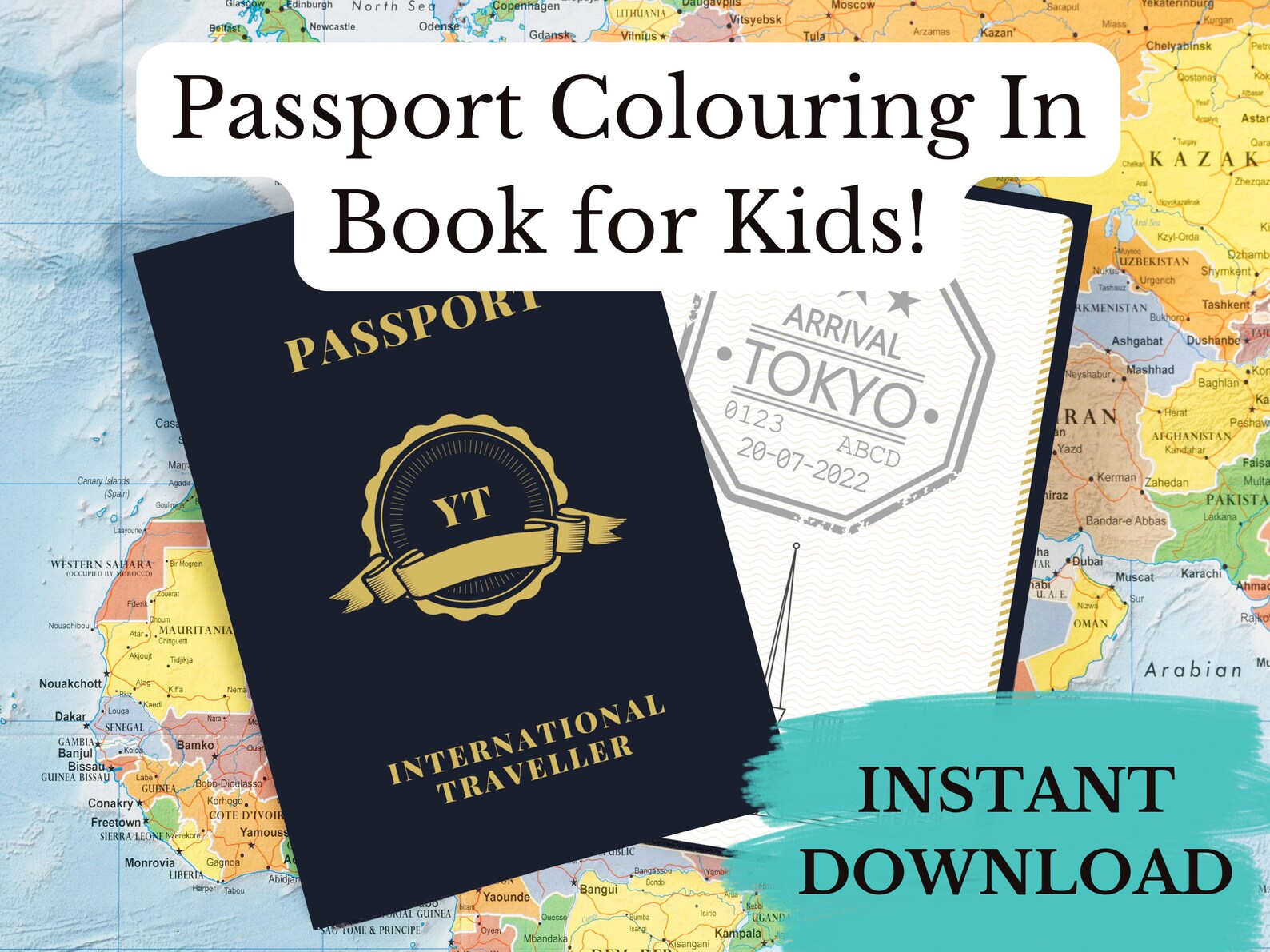 Passport Colouring in Book for Kids Downloadable PDF - Etsy