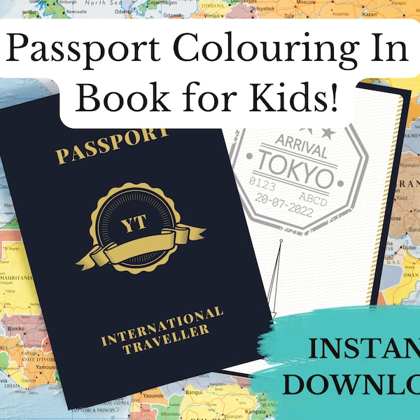 Passport Coloring Book - Etsy