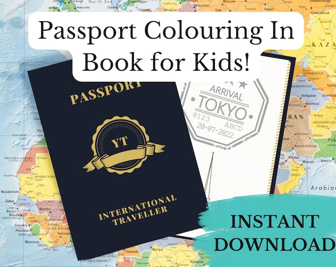 Passport Colouring in Book for Kids Downloadable PDF - Etsy