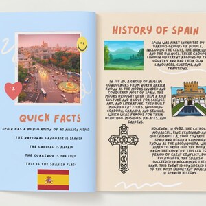 All About Spain- Children's Activity Book- Downloadable Worksheets for ...