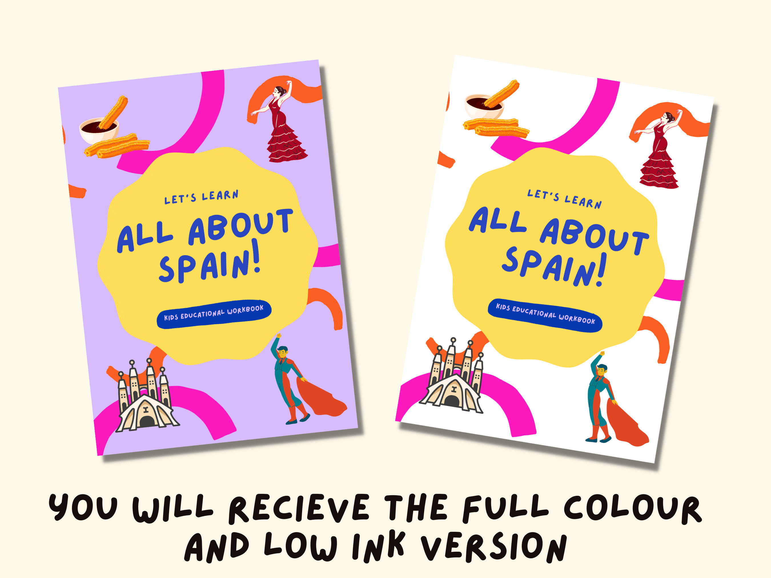 All About Spain- Children's Activity Book- Downloadable Worksheets for ...